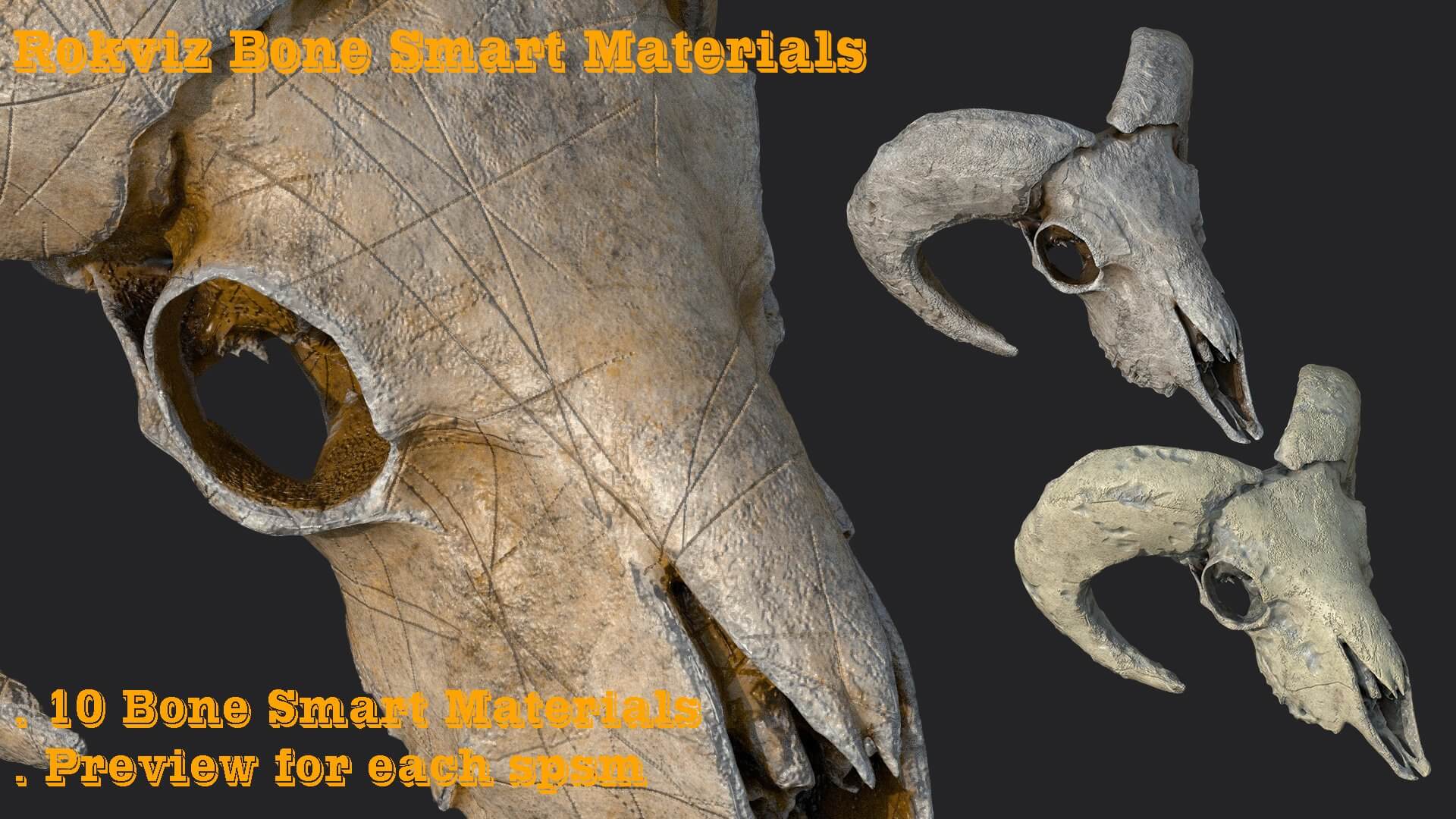 10 Bone Smart Materials - 3D Material or Shader by Miladh
