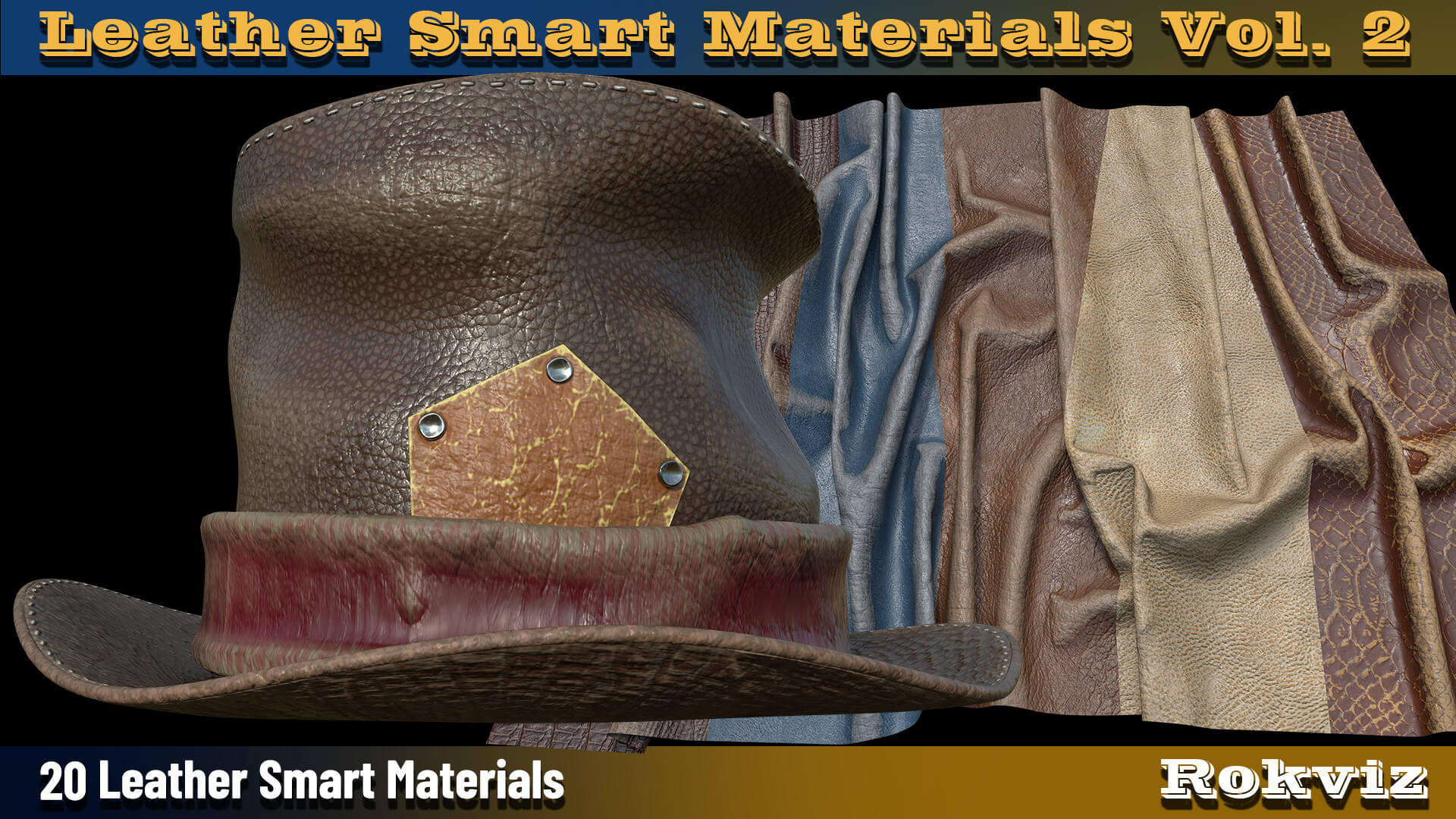 20 Leather Smart Materials Vol. 2 - 3D Material or Shader by Miladh