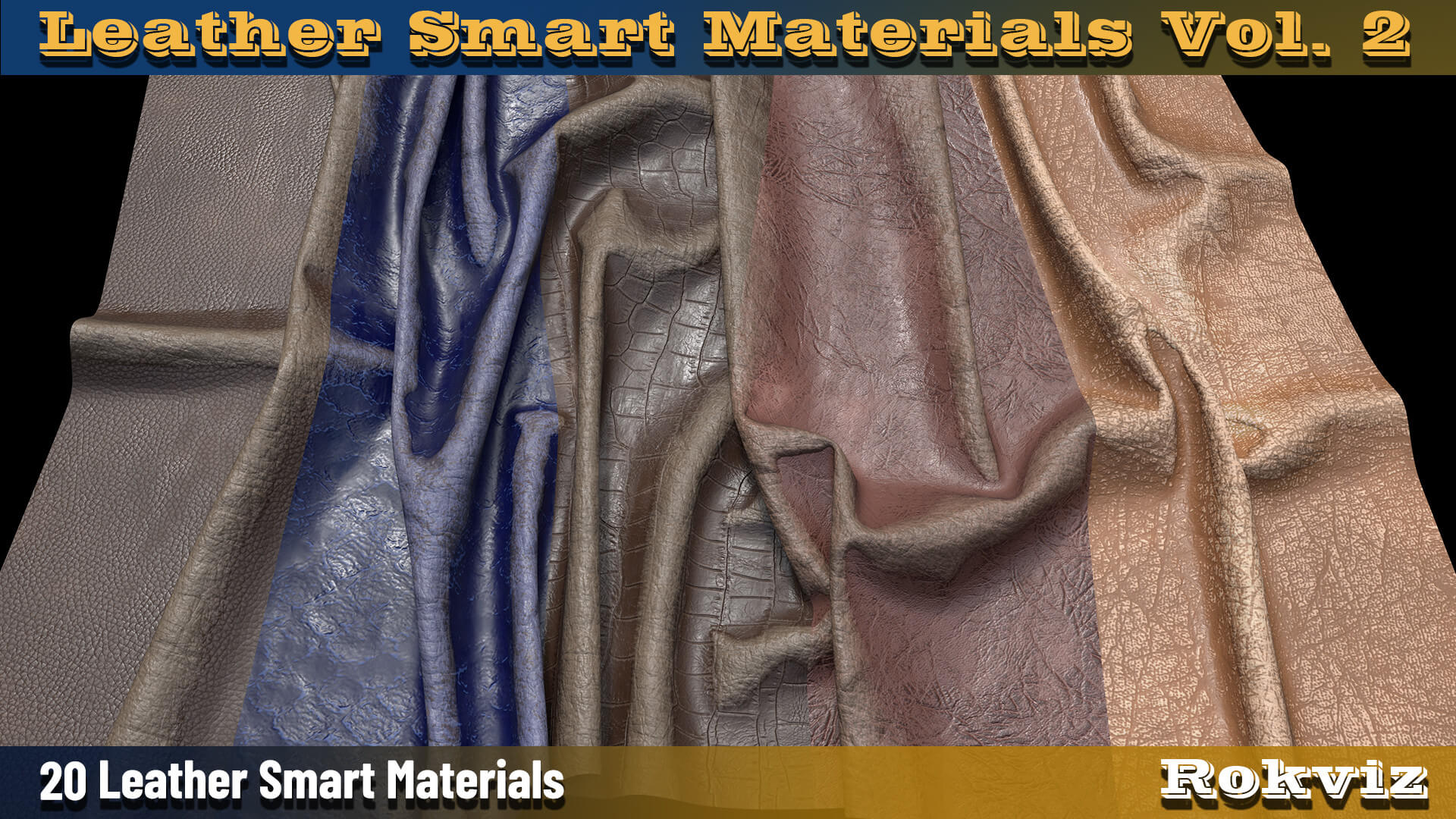 20 Leather Smart Materials Vol. 2 - 3D Material or Shader by Miladh