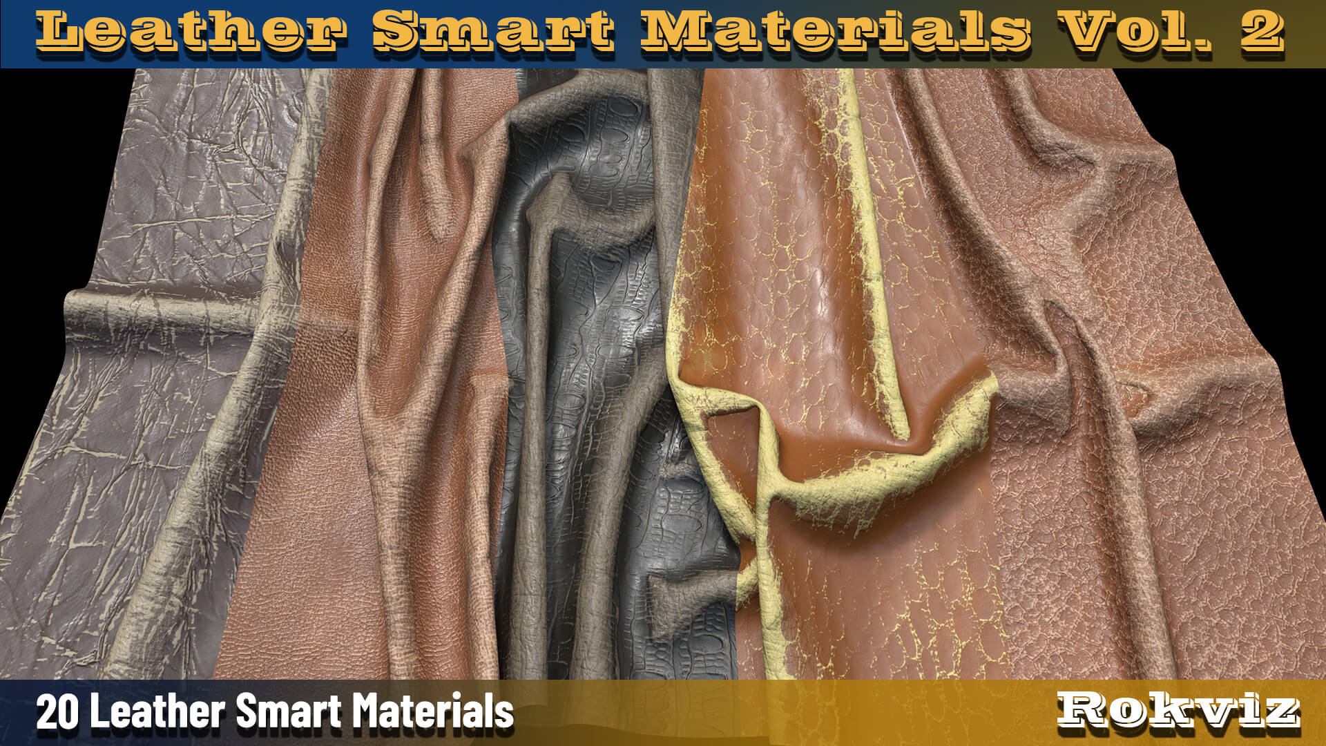 20 Leather Smart Materials Vol. 2 - 3D Material or Shader by Miladh