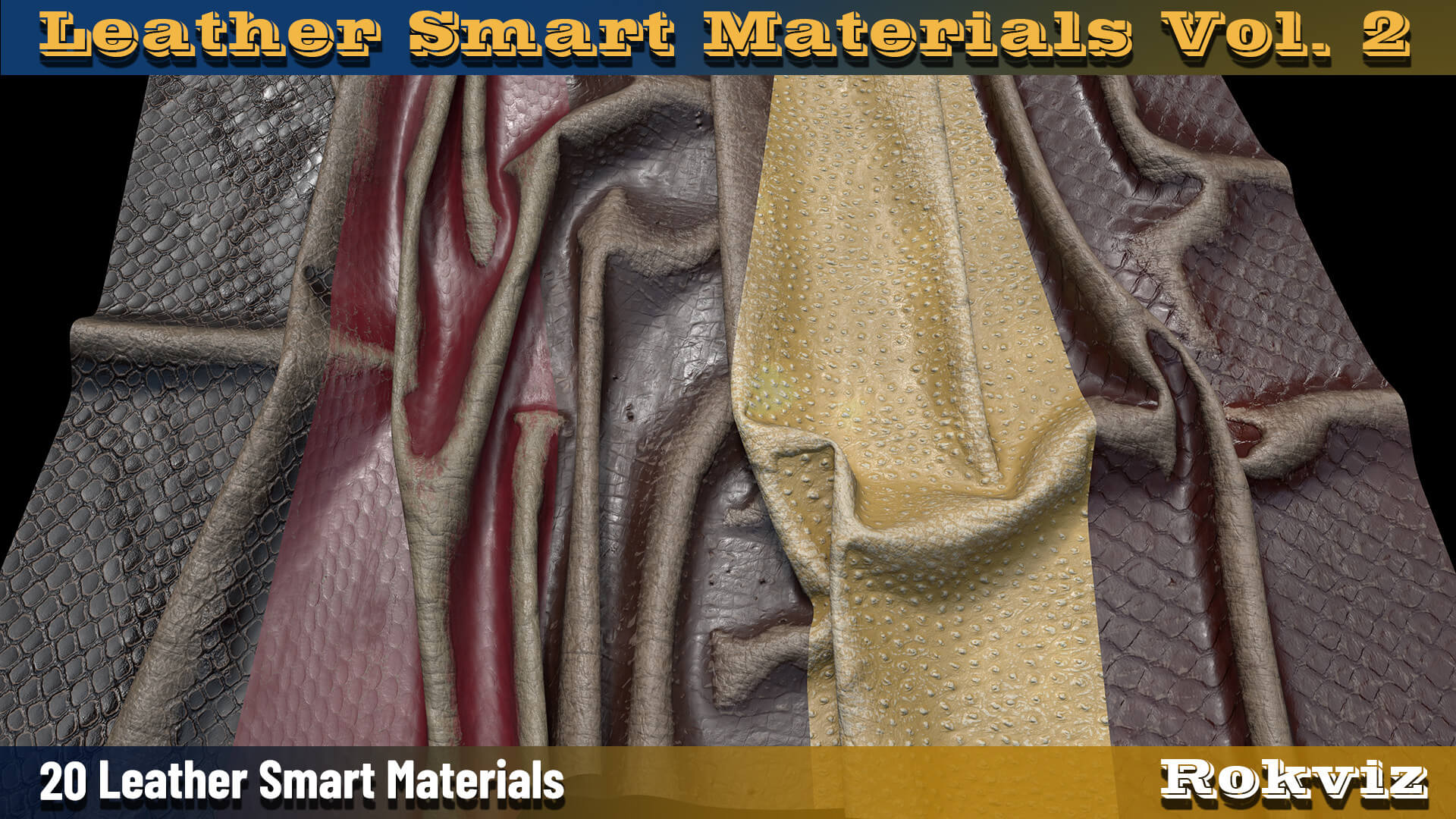20 Leather Smart Materials Vol. 2 - 3D Material or Shader by Miladh