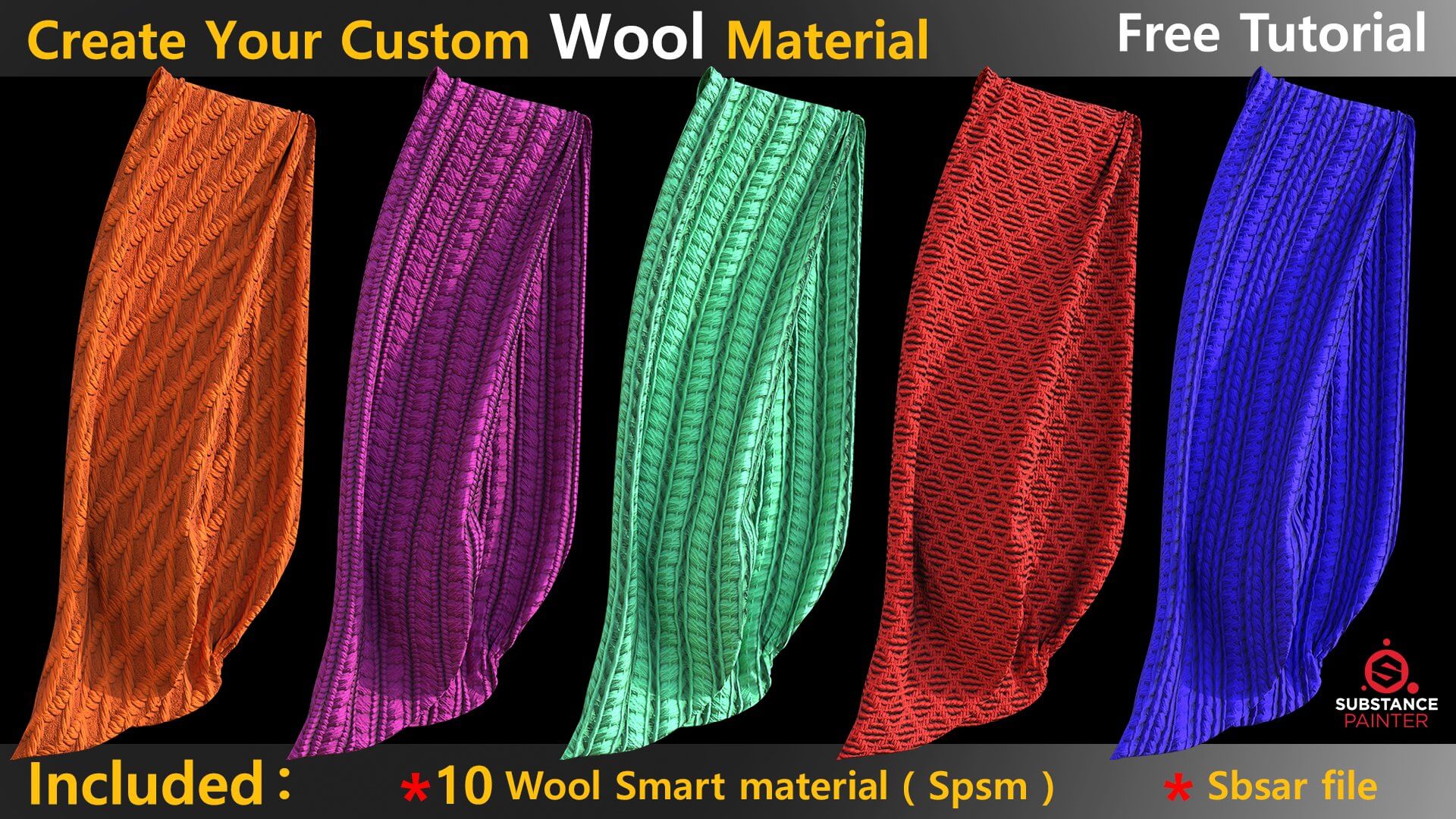 Create Wool Material in Substance Painter + Sbsar + 10 Wool by Miladh