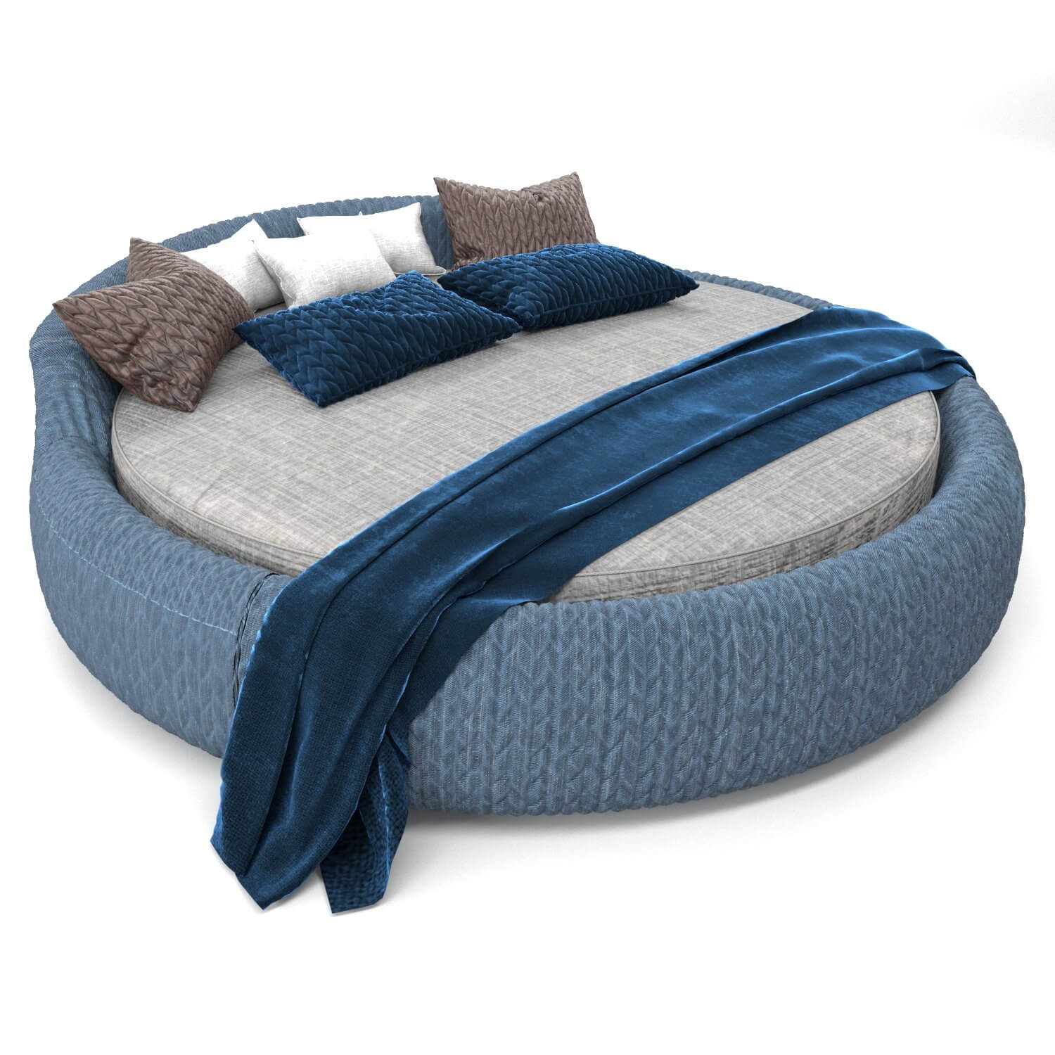 Round Bed 3D Model 3D Render, Digital Art by Miladh
