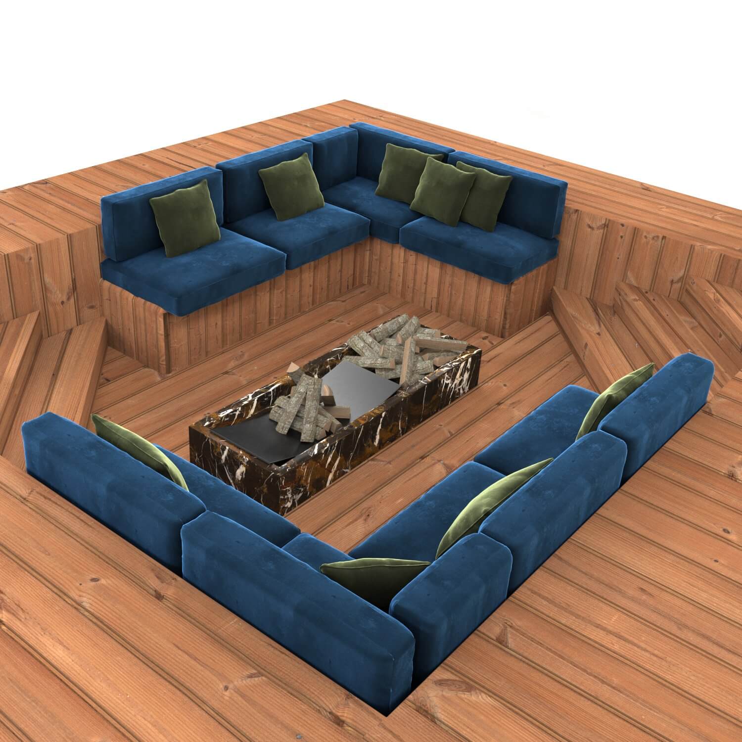 Sofa For Overflow Swimming Pool 3D Model 3D Render by Miladh