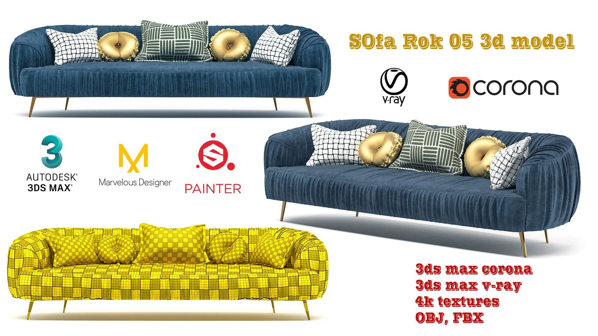 Sofa Rok 05 - 3D Model by Miladh