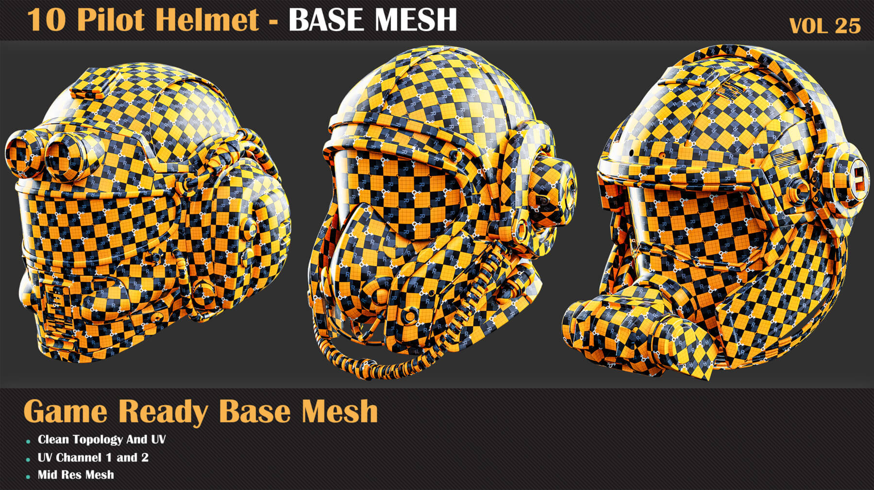 10 Pilot Helmet Base Mesh - Vol 25 3D Model by Miladkambari