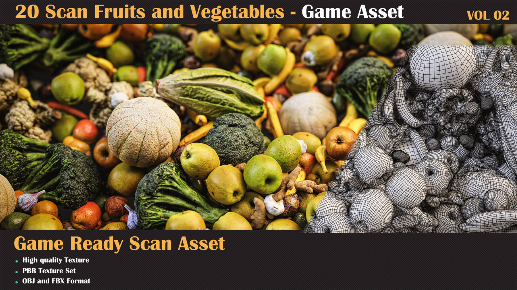 20 Fruit and Vegetation Scan Model Vol02 by Miladkambari