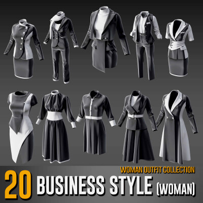 20 Women's Business Style Wear Collection Vol 16 - 3D Model by Miladkambari