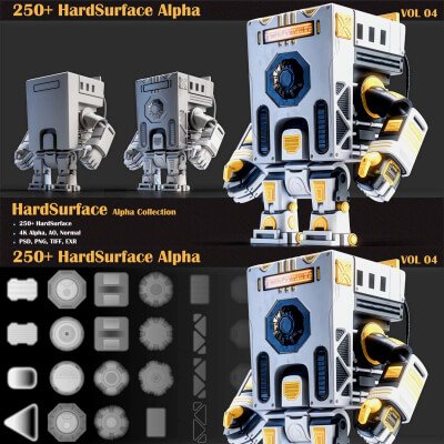 250+ Hard Surface Alpha Vol 04 - Brush or Tool by Miladkambari