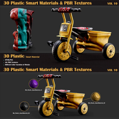 30 Plastic Smart Materials & PBR Textures Vol 10 - 3D Material or ...