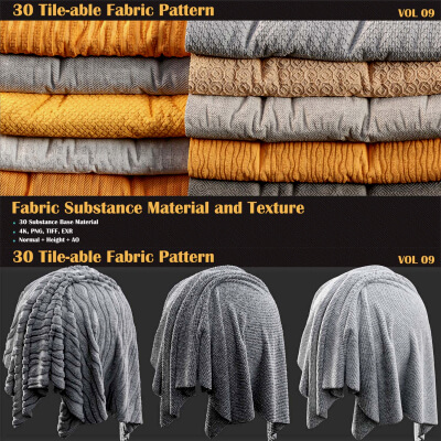 40 Tileable Fabric Pattern - 3D Texture by Miladkambari