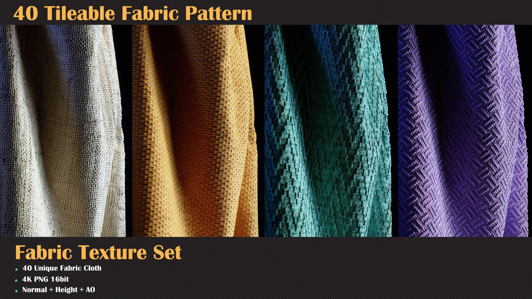 40 Tileable Fabric Pattern - 3D Texture by Miladkambari