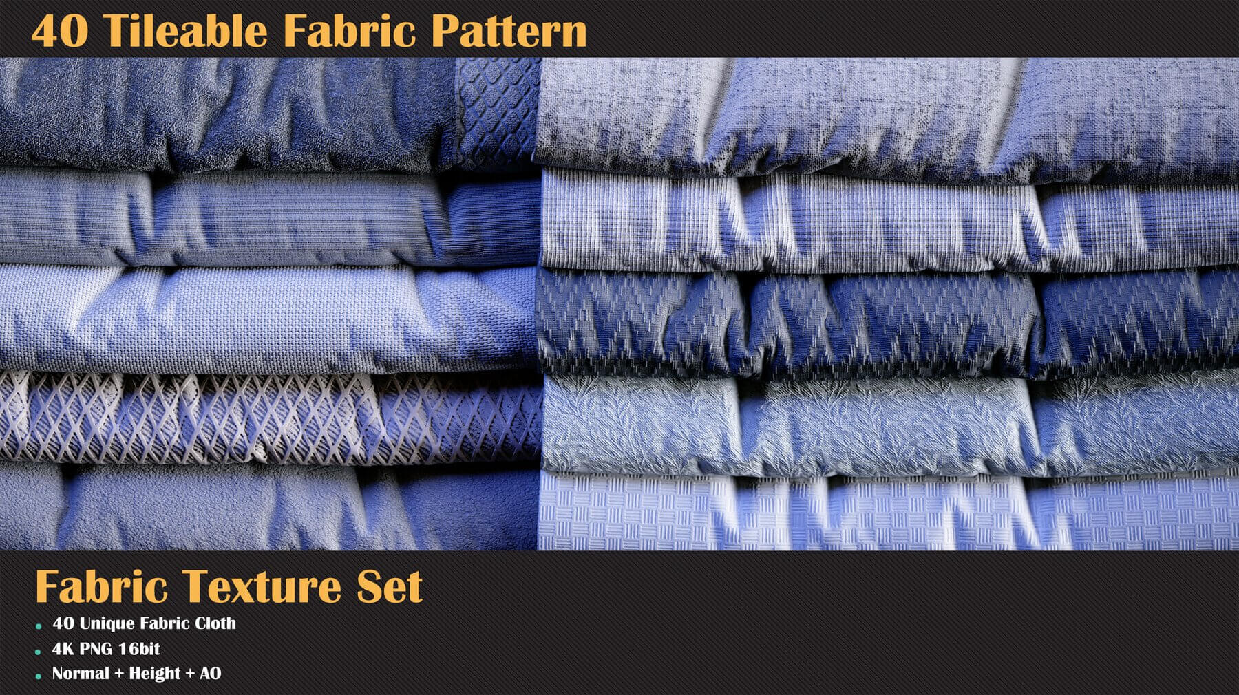 40 Tileable Fabric Pattern - 3D Texture by Miladkambari