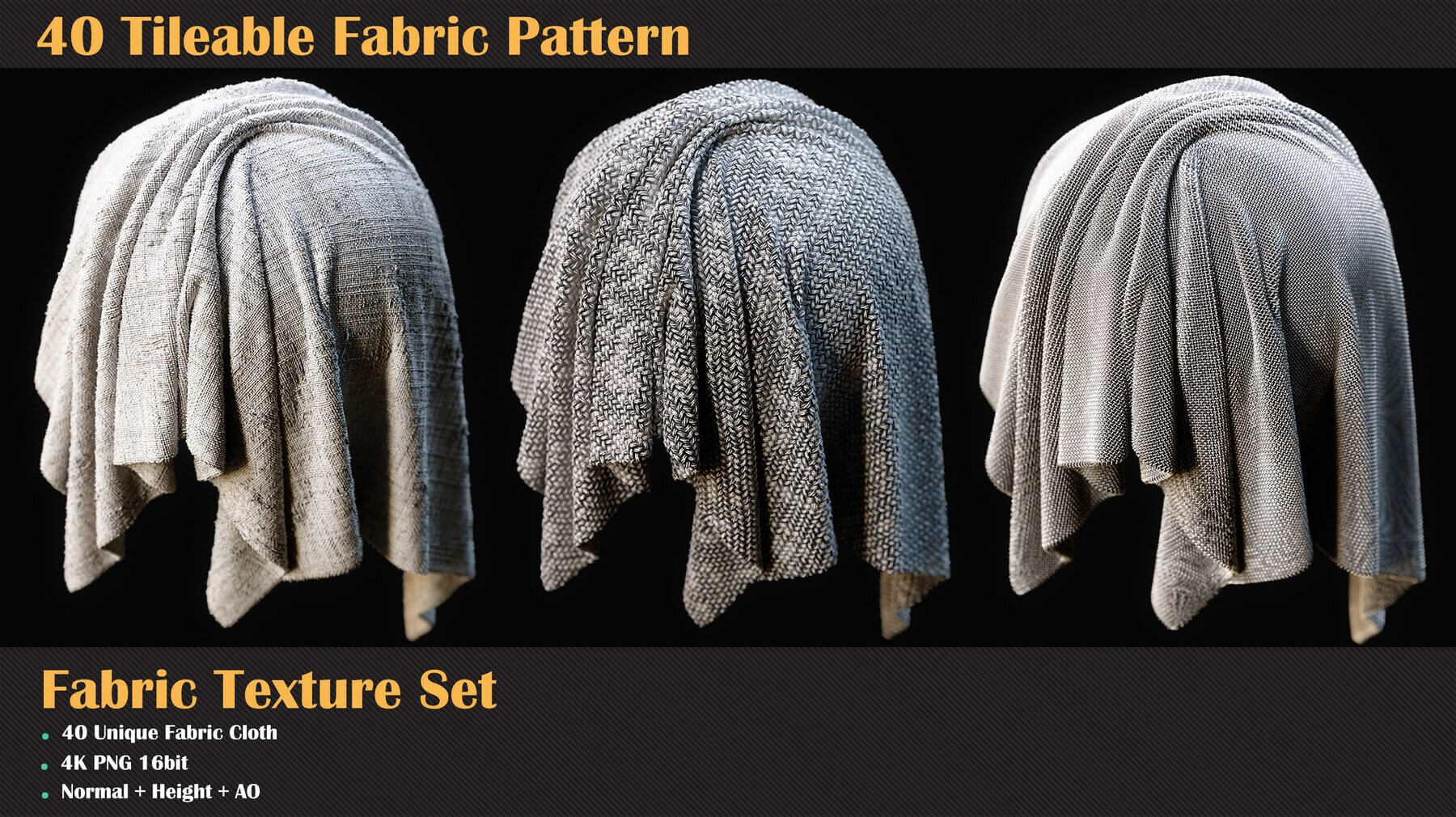 40 Tileable Fabric Pattern - 3D Texture by Miladkambari