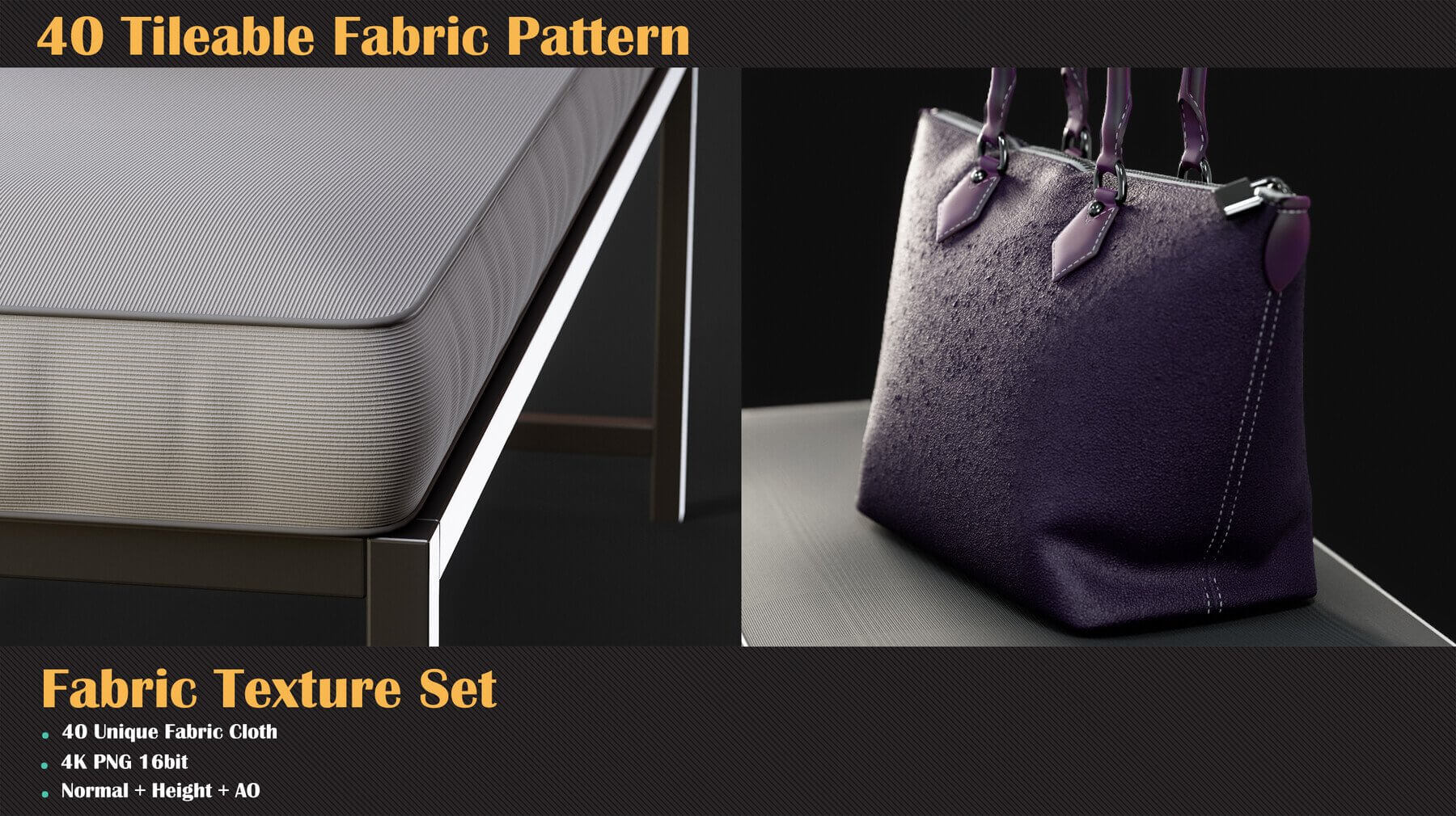 40 Tileable Fabric Pattern - 3D Texture by Miladkambari