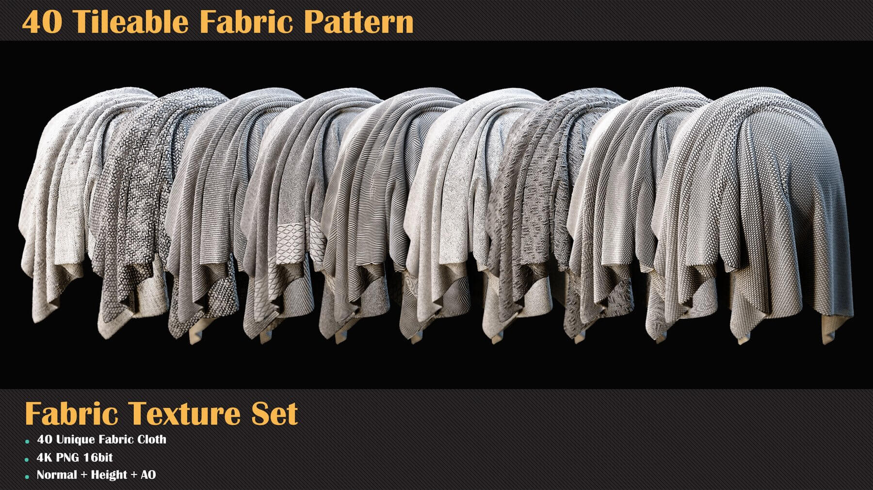 40 Tileable Fabric Pattern - 3D Texture by Miladkambari