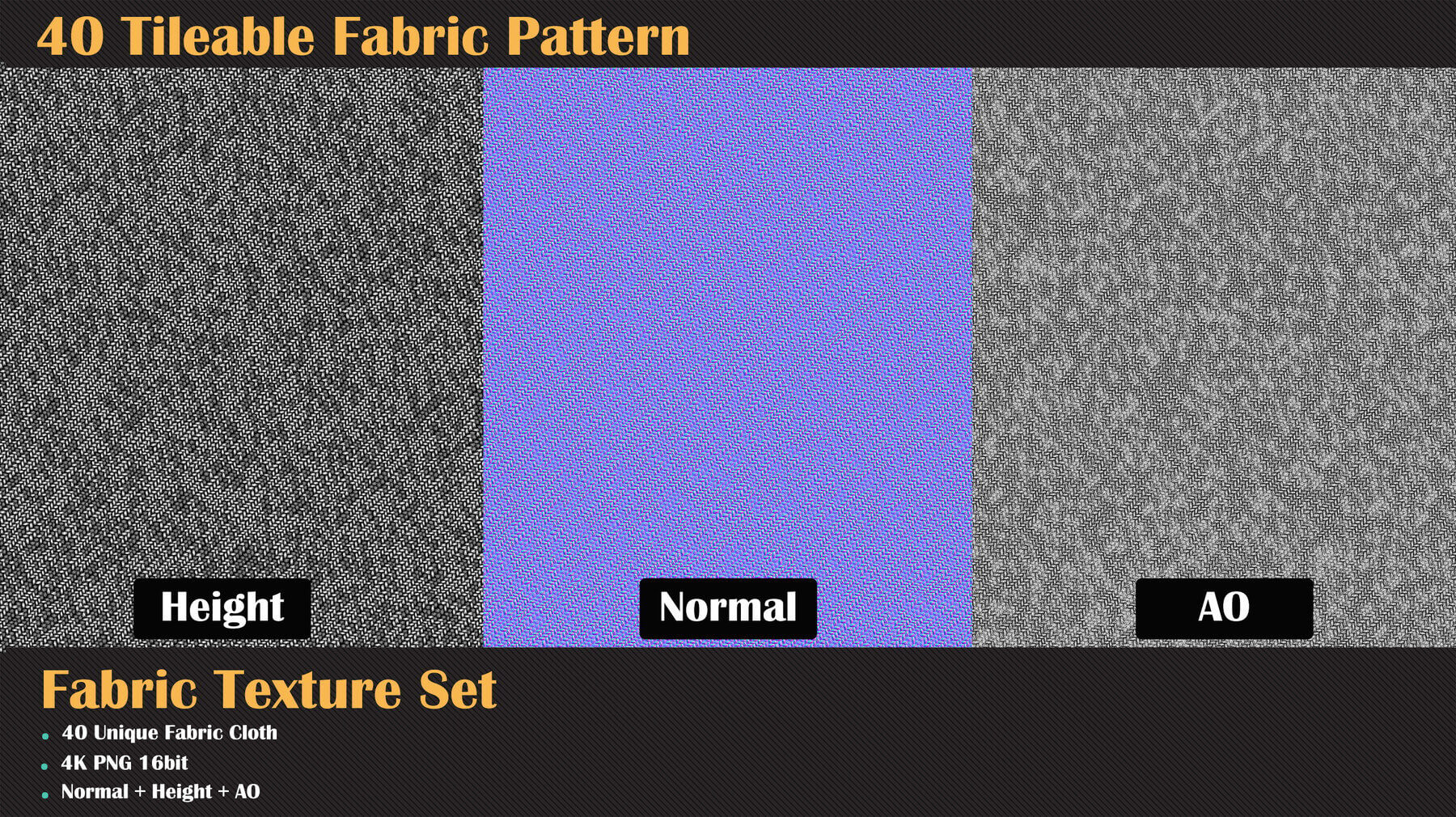 40 Tileable Fabric Pattern - 3D Texture by Miladkambari