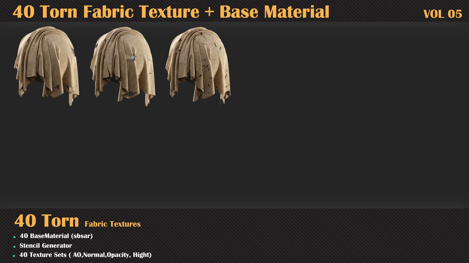 40 Torn Fabric Texture Vol 05 by Miladkambari