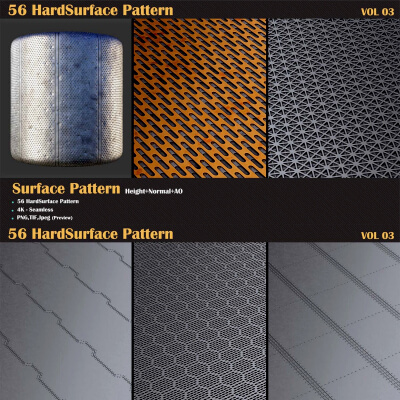 56 Hardsurface Pattern - Vol 03 3D Texture by Miladkambari