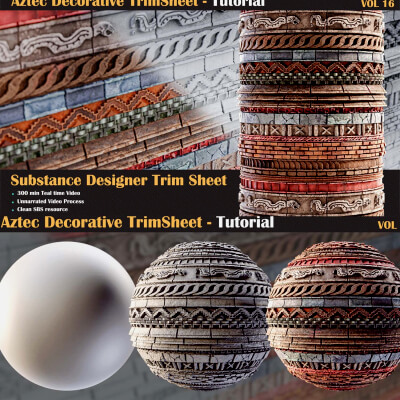 Aztec Trim Sheet Tutorial Vol 16 by Miladkambari