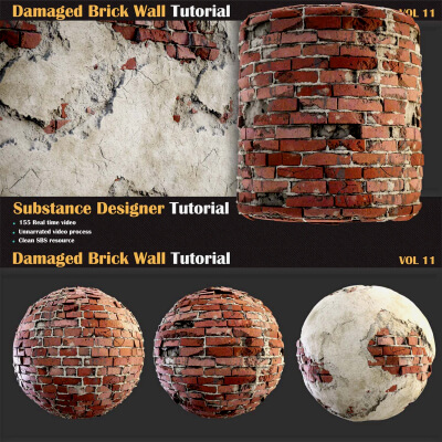 Damaged Brick Wall Tutorial Vol 11 by Miladkambari