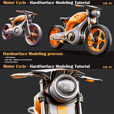 Hardsurface Tutorial Collection Vol1 - Motorcycle by Miladkambari