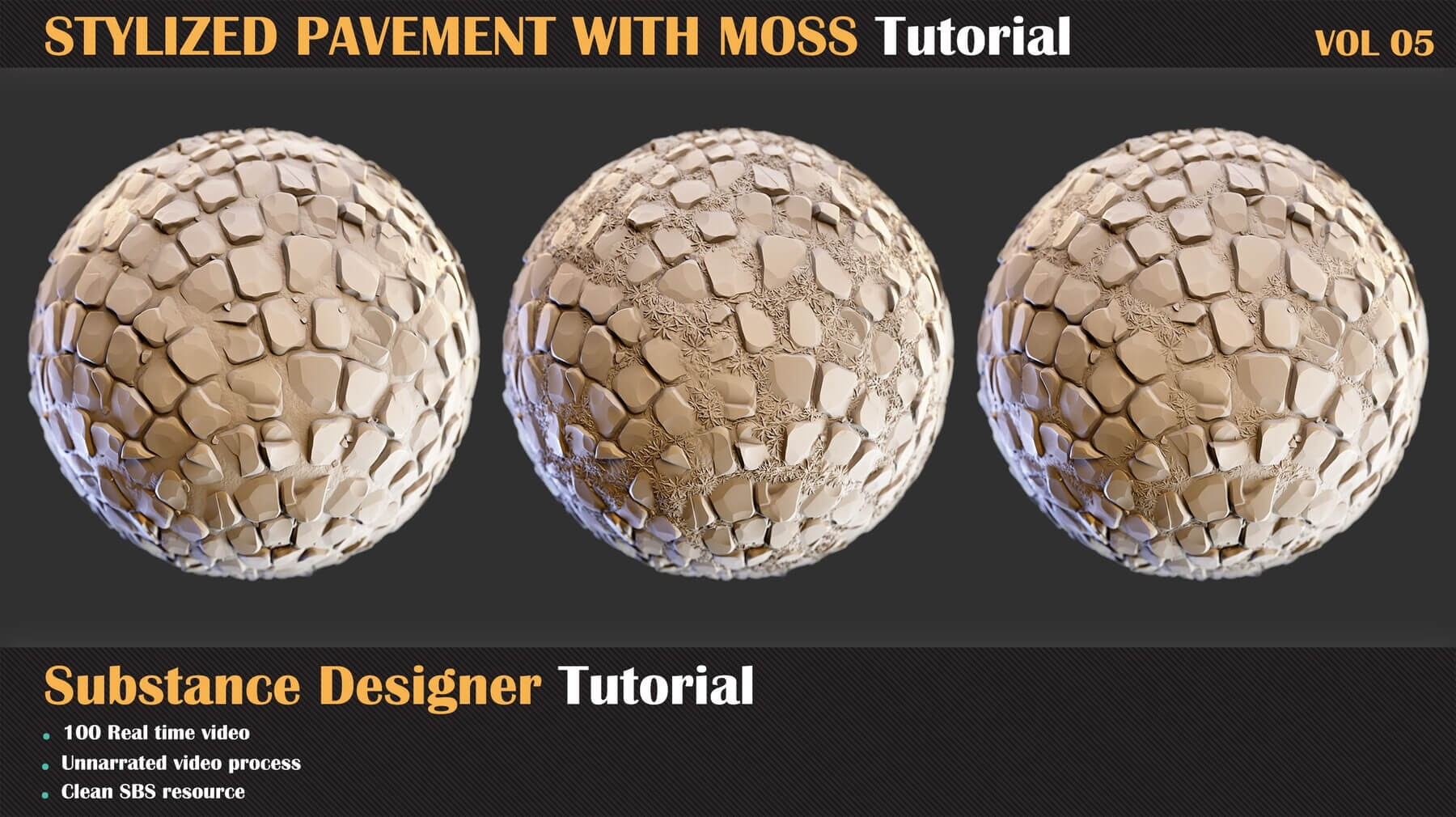 Stylized Pavement with Moss Tutorial Vol 05 by Miladkambari