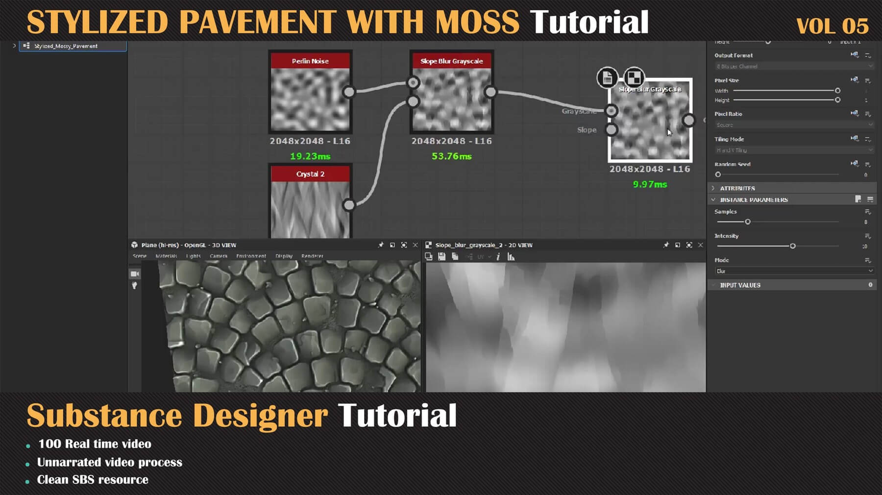Stylized Pavement with Moss Tutorial Vol 05 by Miladkambari