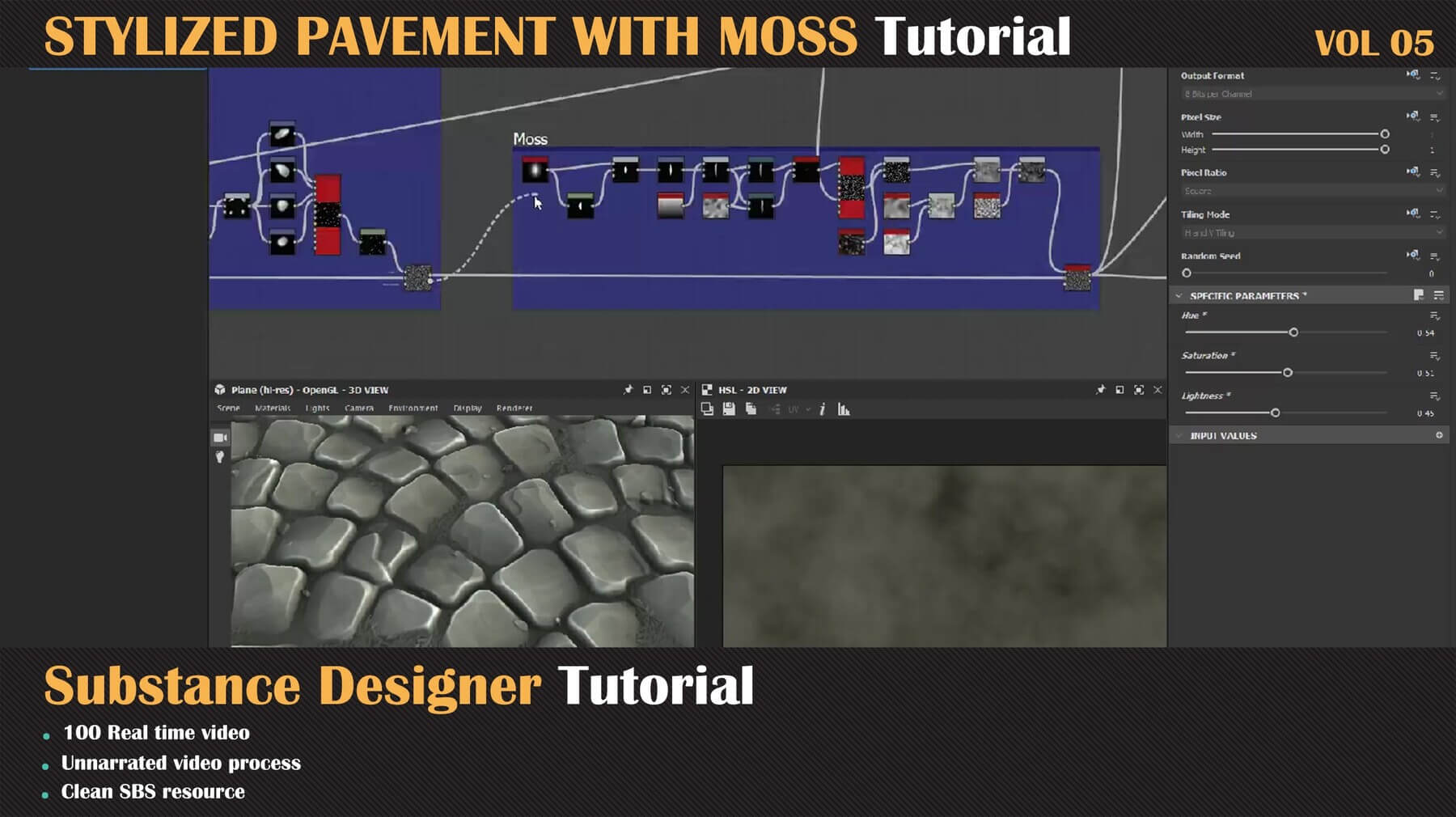 Stylized Pavement with Moss Tutorial Vol 05 by Miladkambari