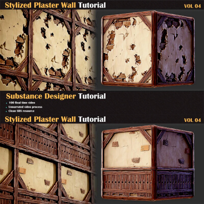 Stylized Plaster Wall Tutorial Vol 04 by Miladkambari