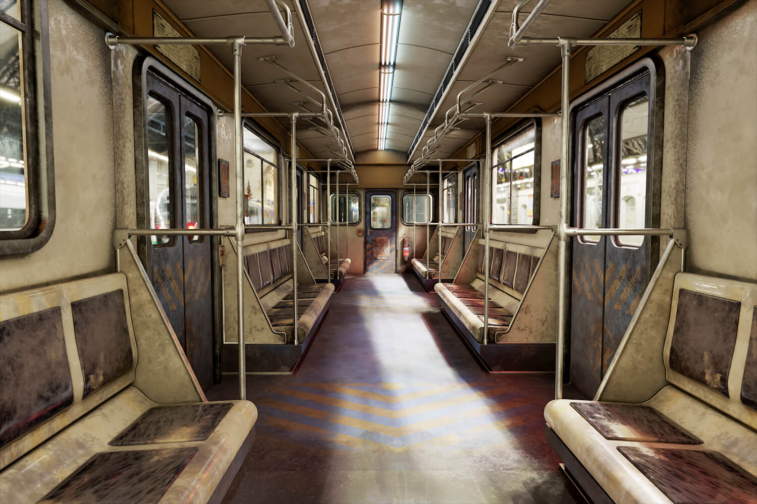 Subway Car Interior - 3D Model by miladkarimian