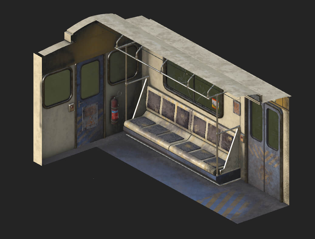 Subway Car Interior - 3D Model by miladkarimian