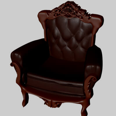 Leather Chair - 3D Model by milaslv