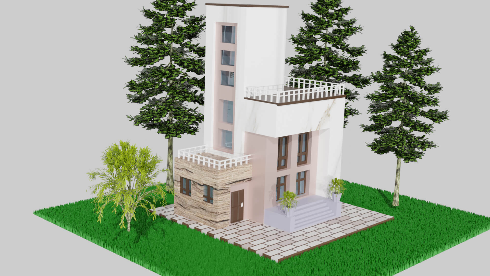 Modern House - 3D Model by milaslv