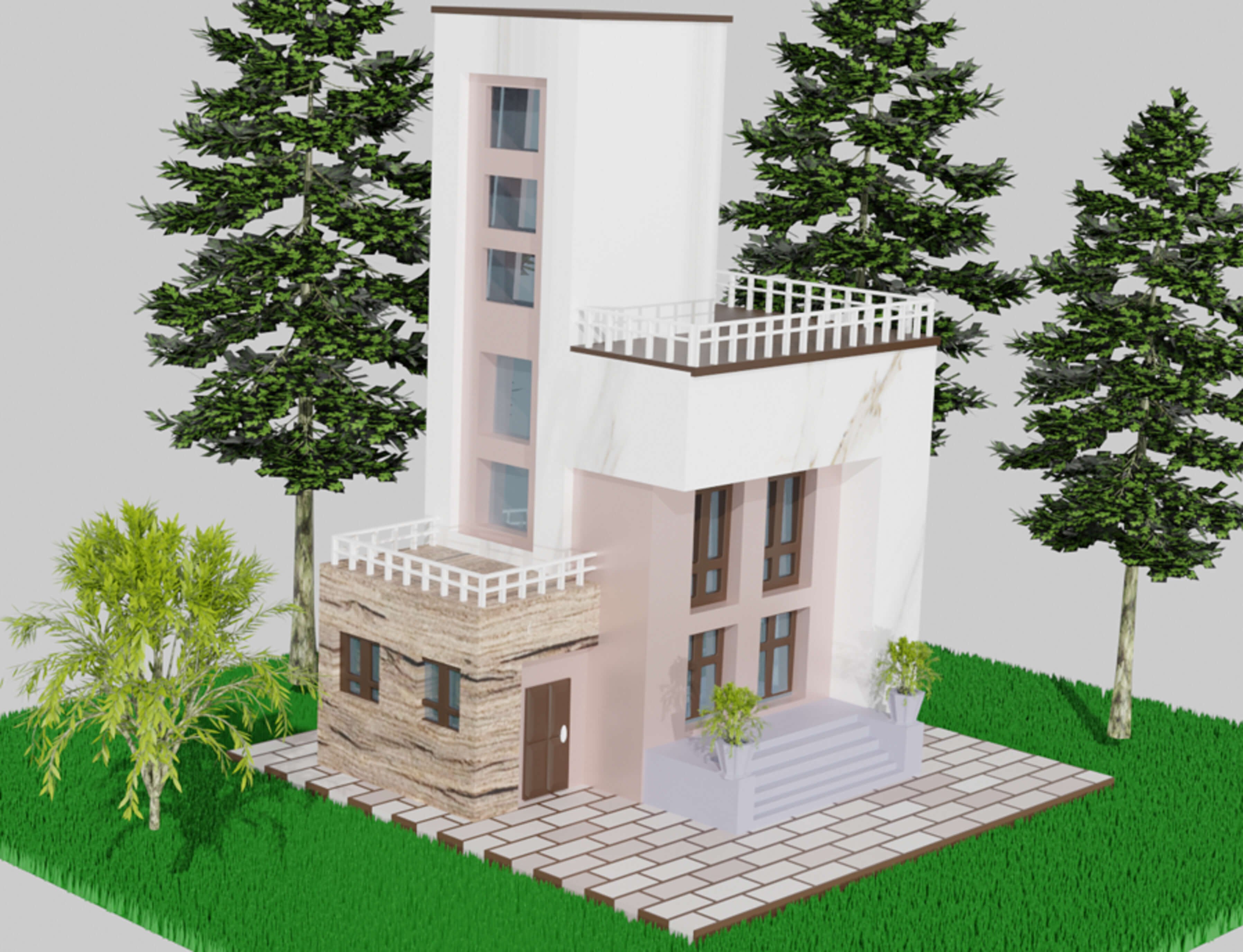 Modern House - 3D Model by milaslv