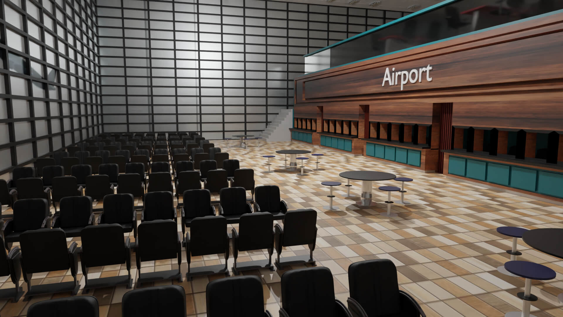 Airport Departures Lounge - 3D Model by militarymodels99