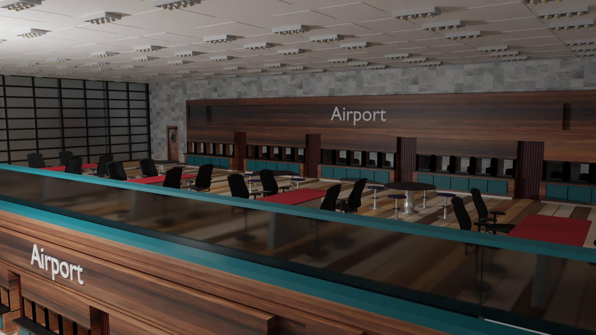 Airport Departures Lounge - 3D Model by militarymodels99