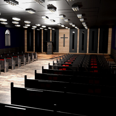 Church Interior - 3D Model by militarymodels99