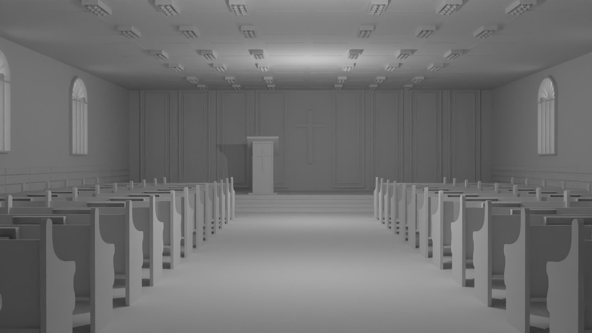 Church Interior No Material - 3D Model by militarymodels99
