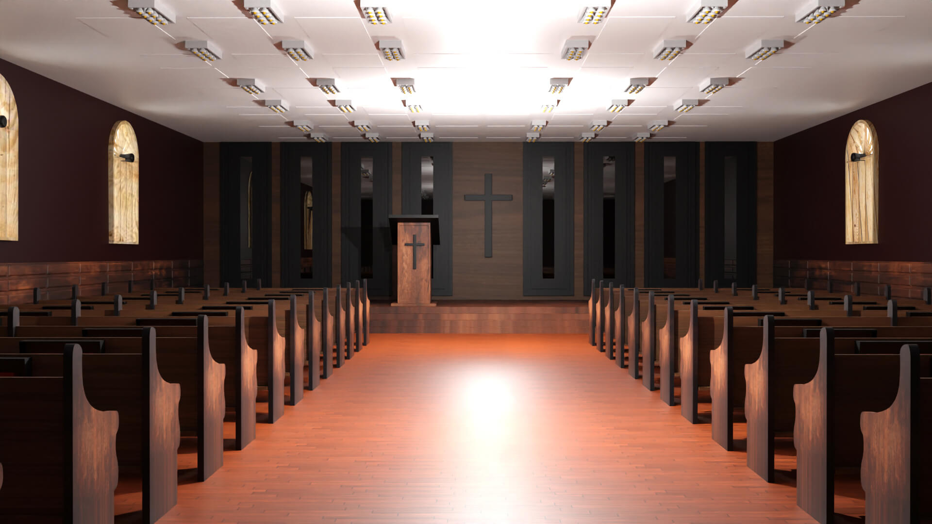 Church Interior - 3D Model by militarymodels99