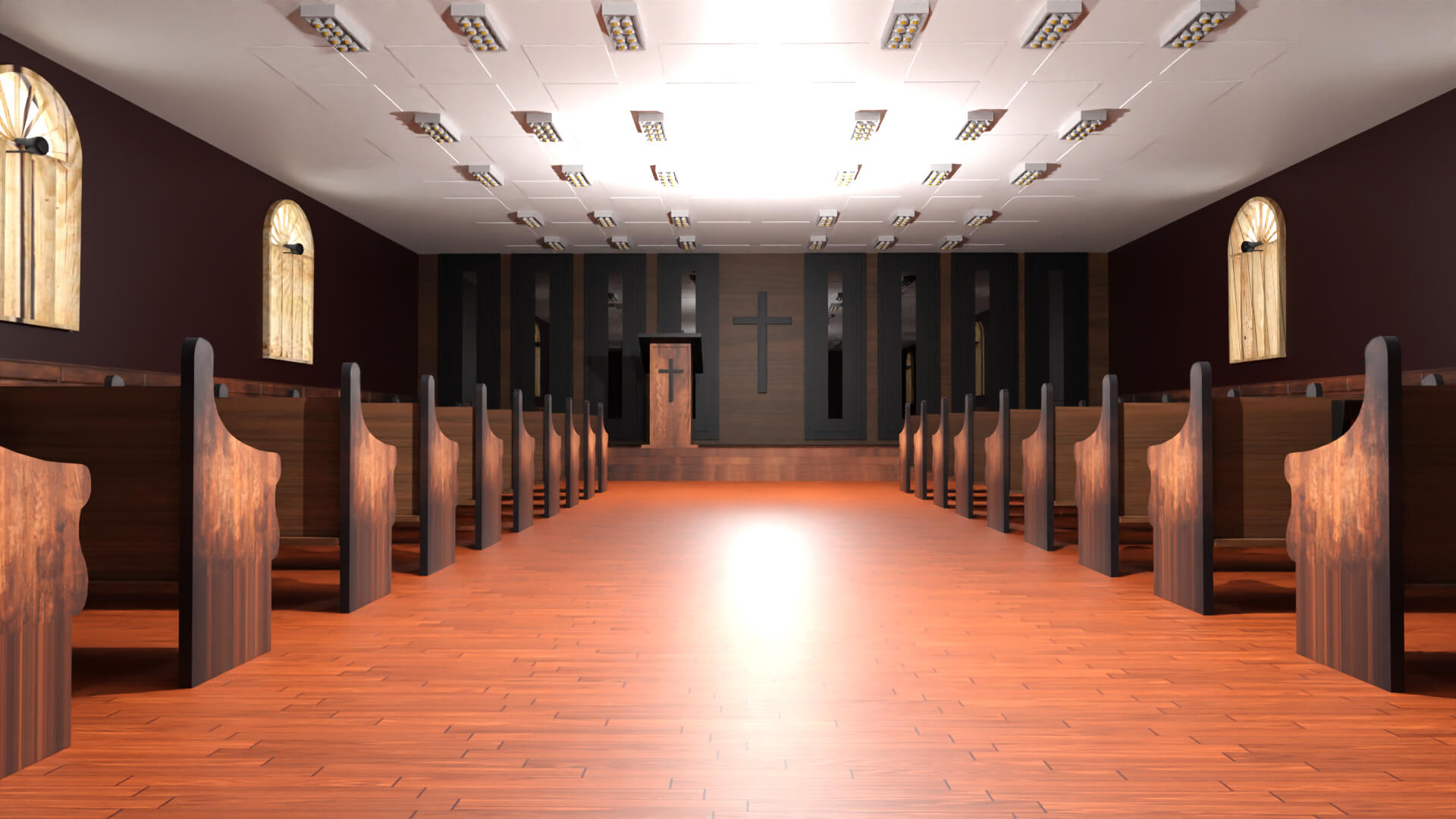 Church Interior - 3D Model by militarymodels99