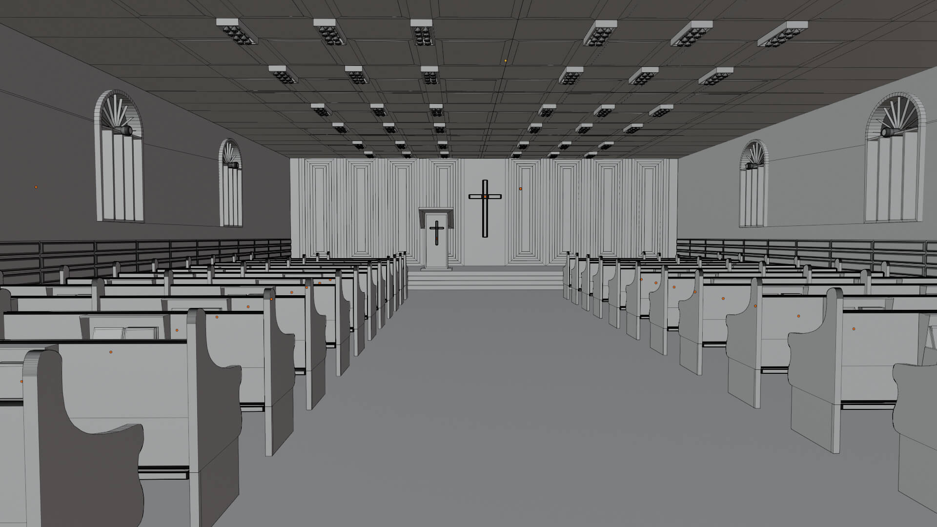 Church Interior - 3D Model by militarymodels99
