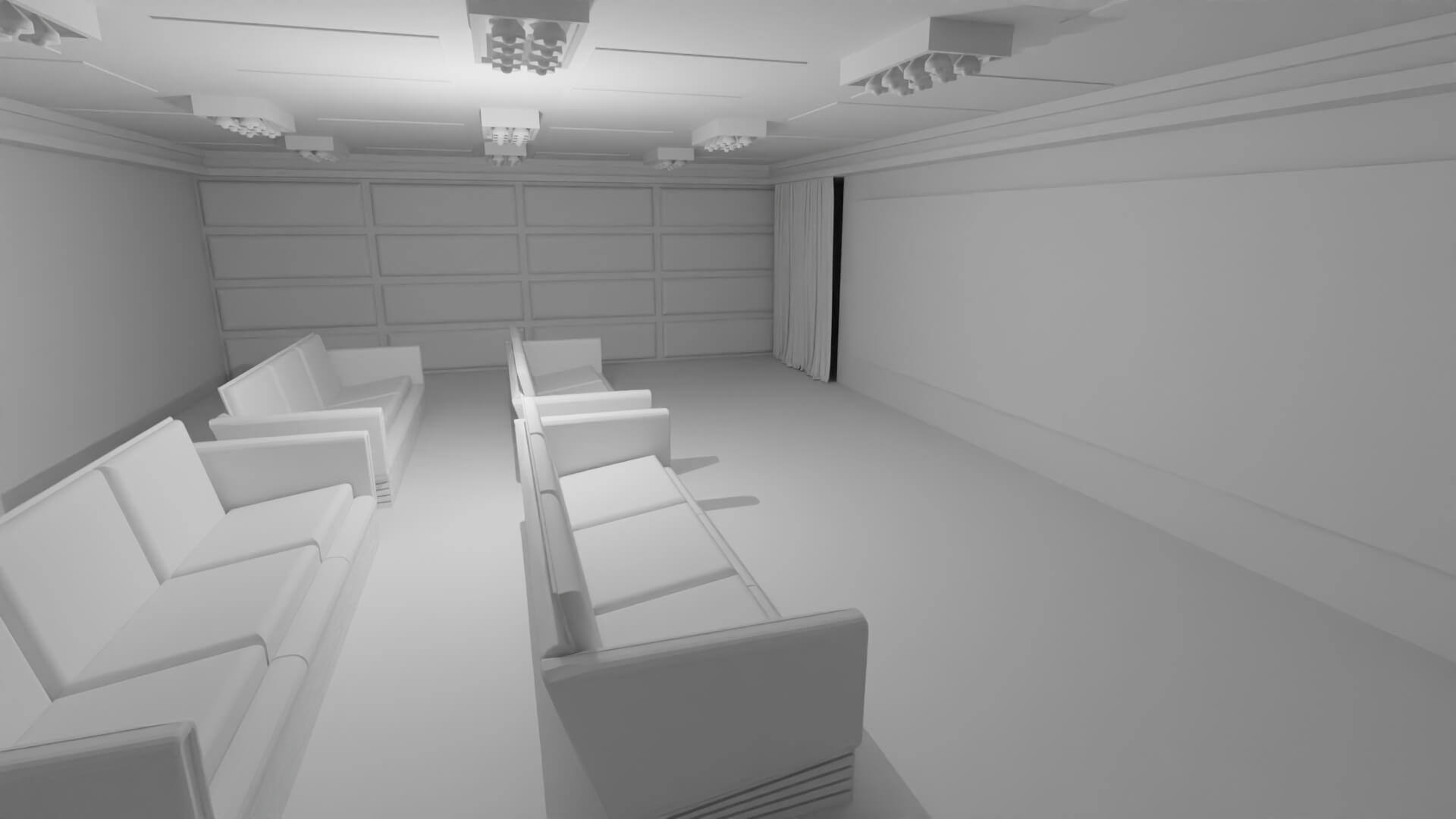 Cinema Room No Material - 3D Model by militarymodels99