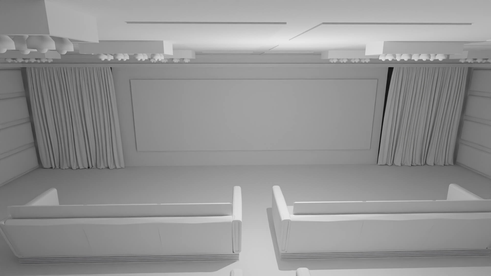 Cinema Room No Material - 3D Model by militarymodels99