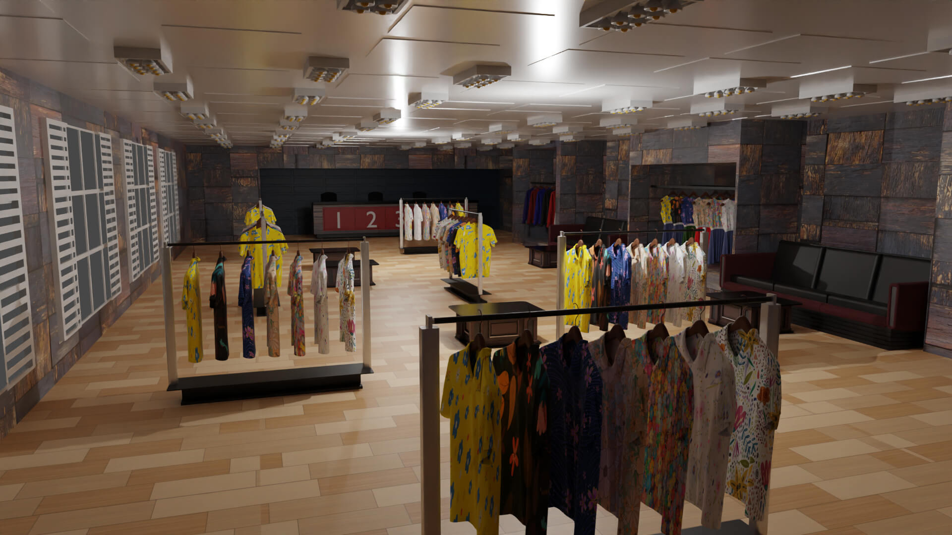Clothing Store Interior - 3D Model by militarymodels99