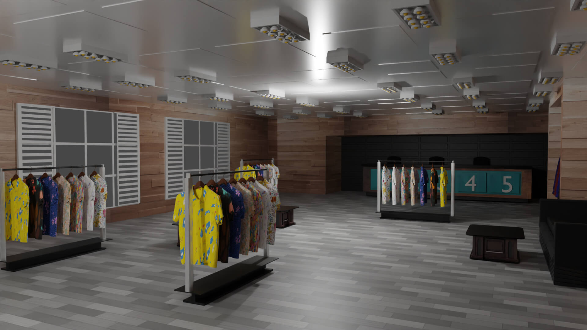 Clothing Store Interior - 3D Model by militarymodels99