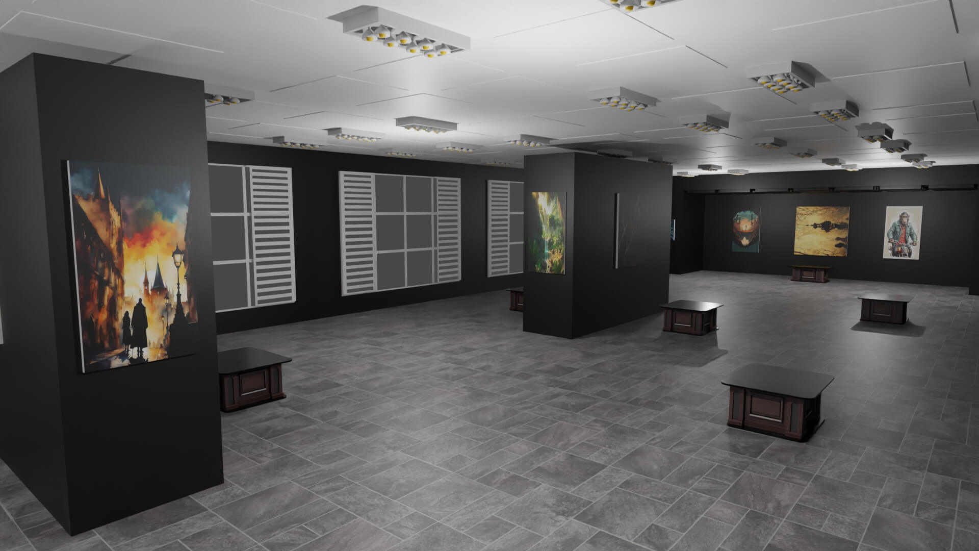 Exhibition Hall - Art Gallery 3D Model by militarymodels99
