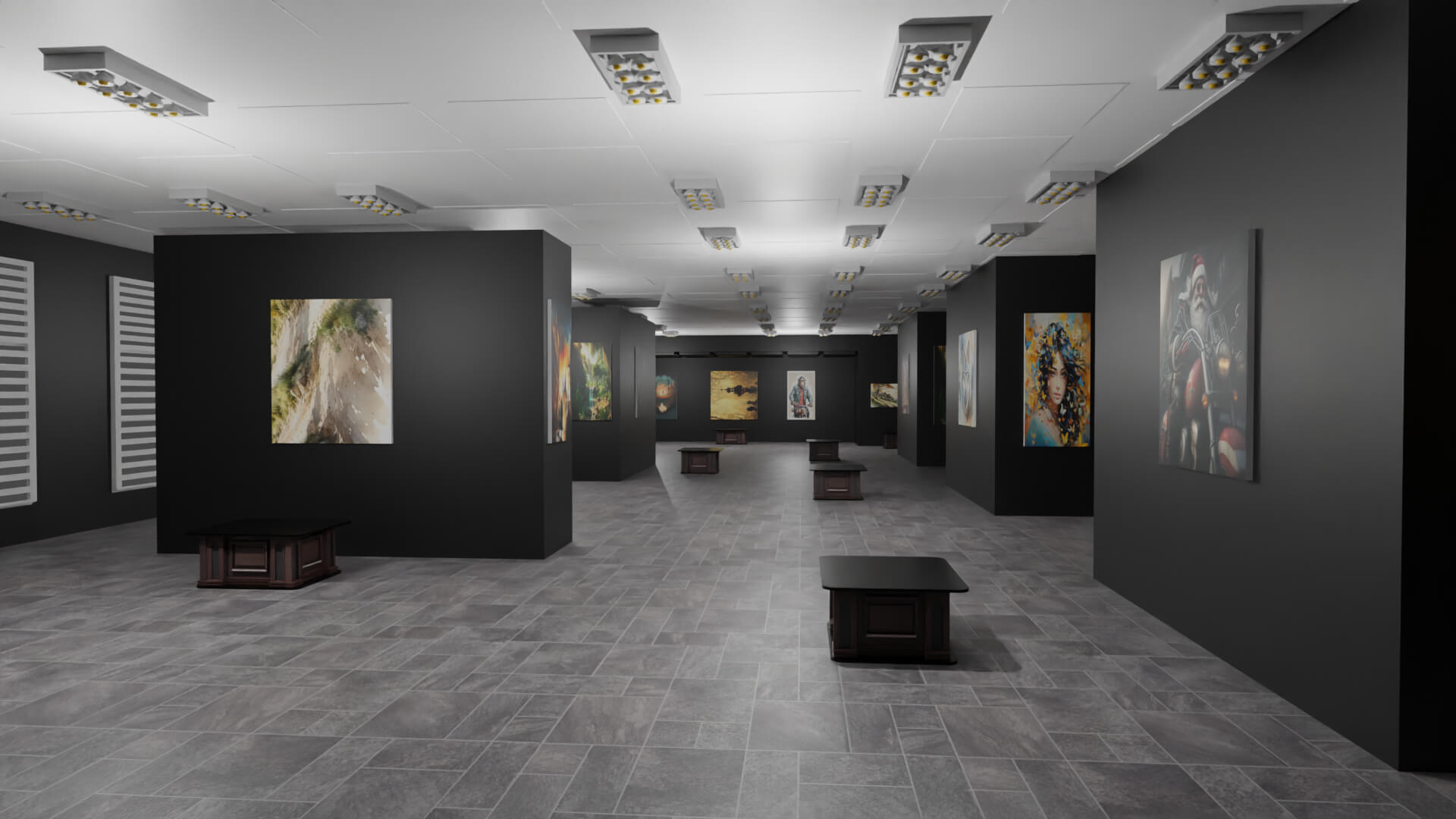 Exhibition Hall - Art Gallery 3D Model by militarymodels99