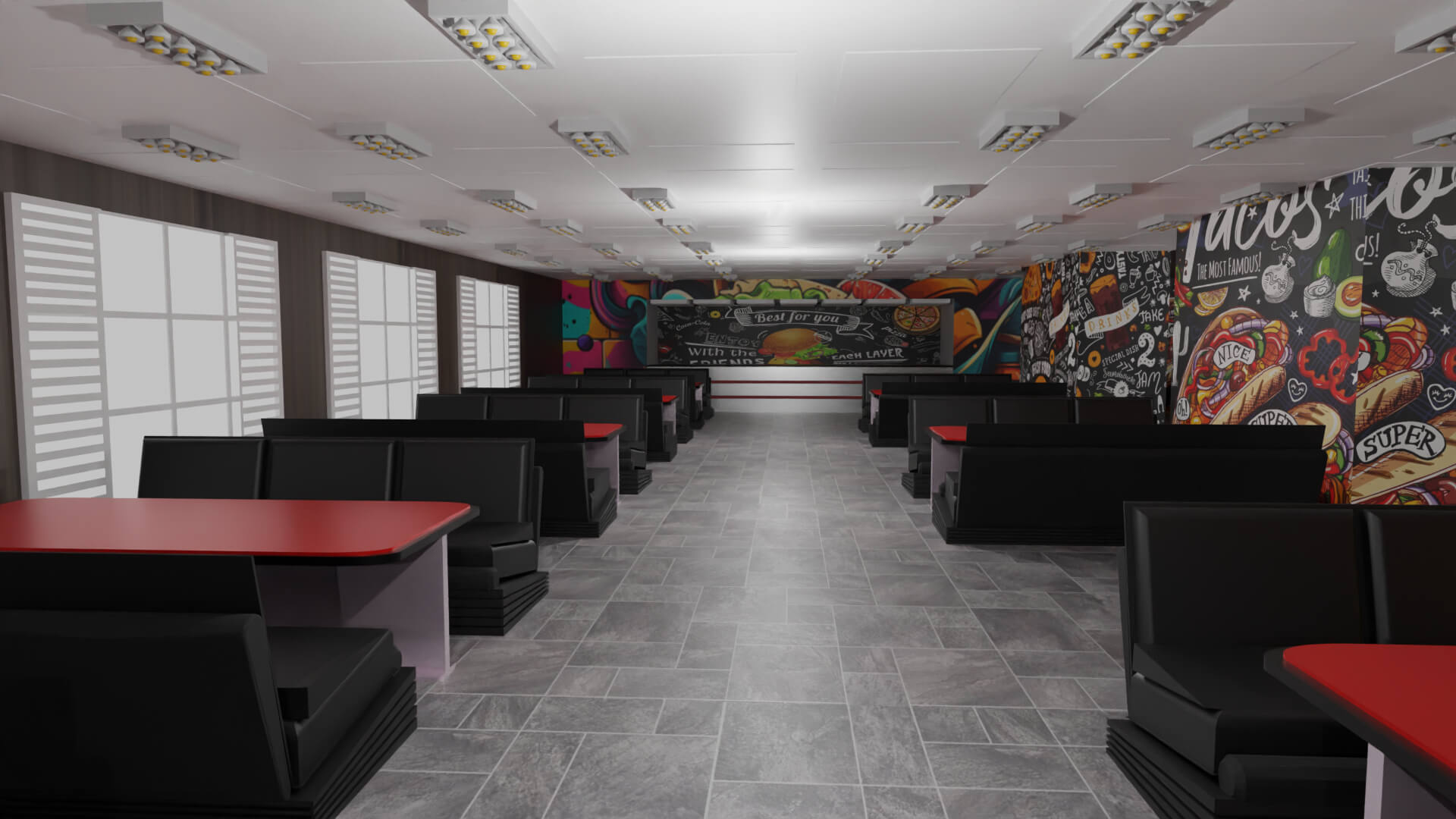 Fast Food Interior - 3D Model by militarymodels99