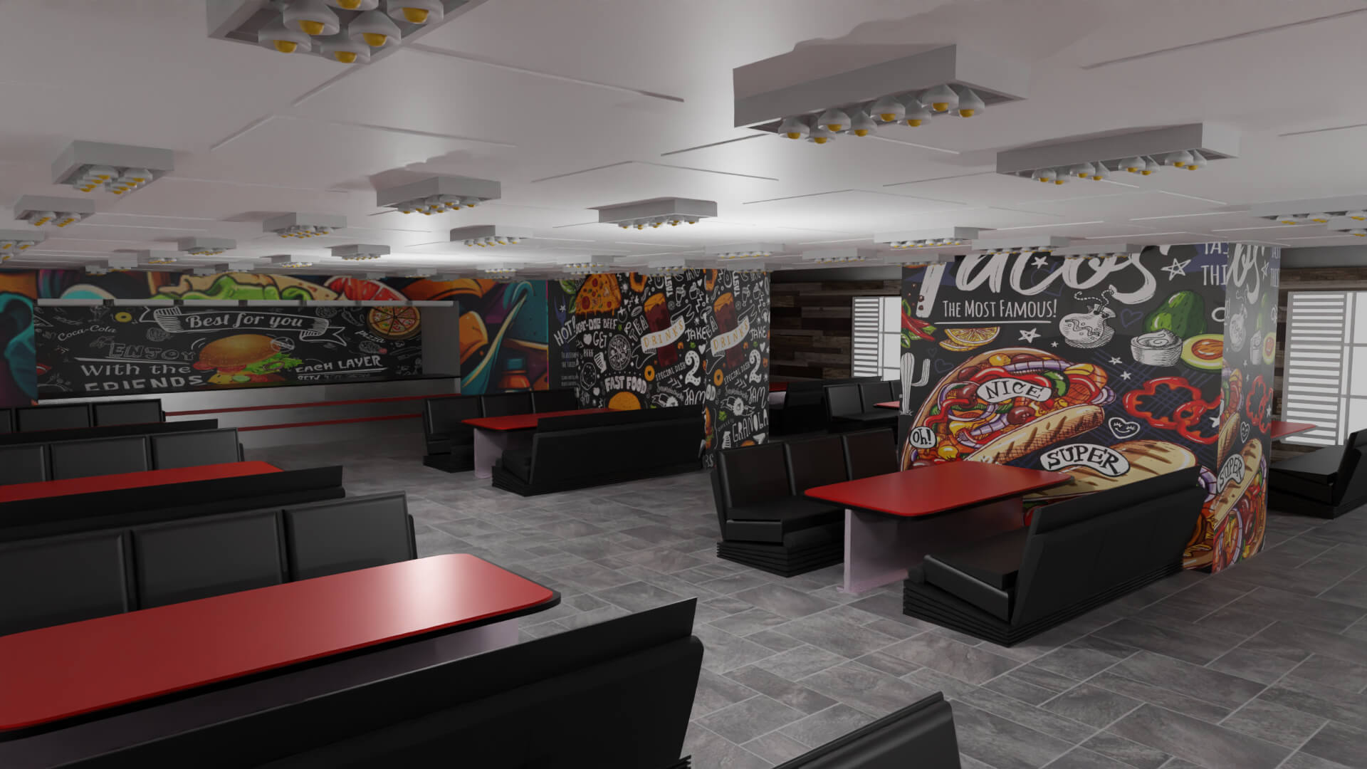 Fast Food Interior - 3D Model by militarymodels99